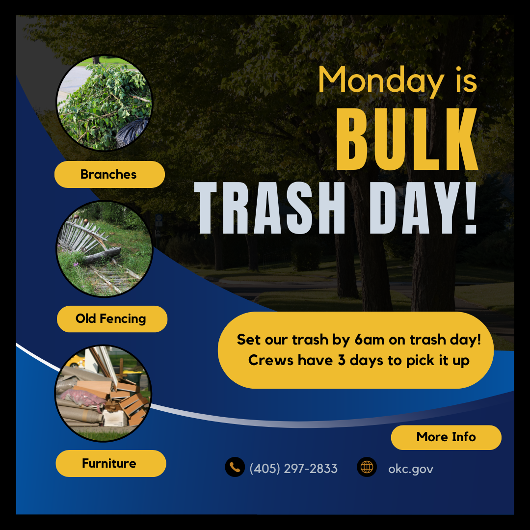 Bulk Trash Pick Up is Monday! | Harvest Hills South